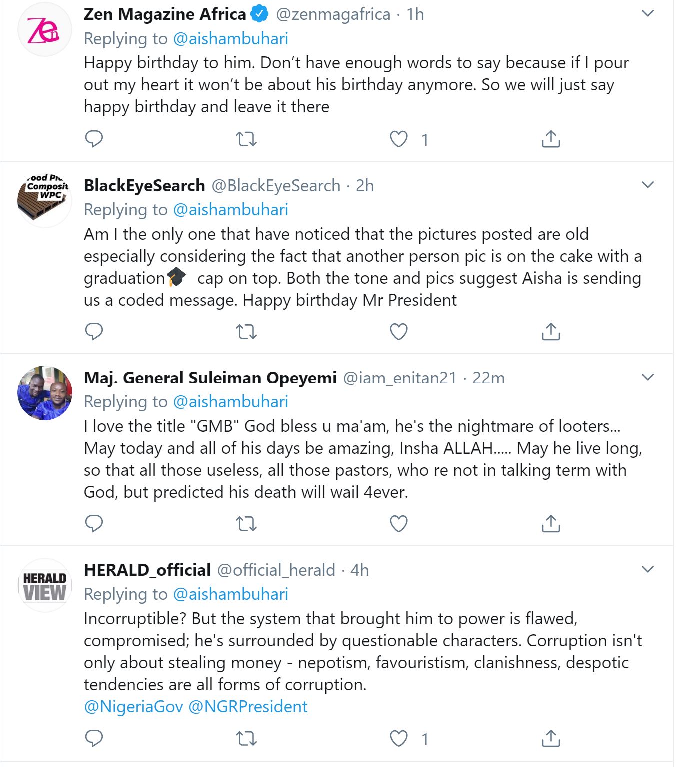 Nice PUNCHline, Twitter reacts as Aisha refers to Buhari as General on ...