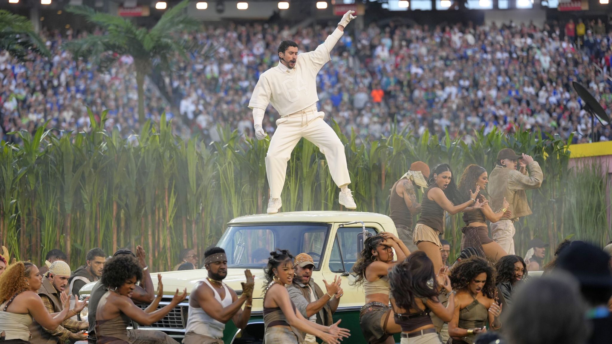 Bad Bunny makes history with Spanish Super Bowl halftime show ...